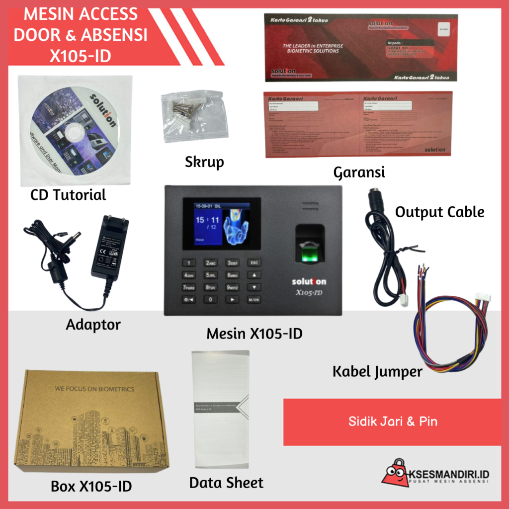 X105ID Mesin Absensi & Akses Door-PT Akses Mandiri Indonesia