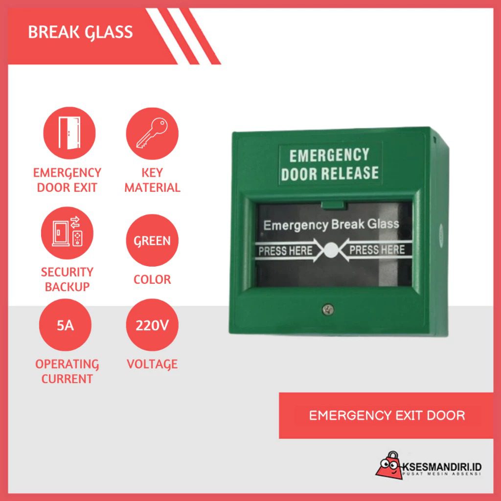 Break Glass Emergency Door release - Akses mandiri Indonesia